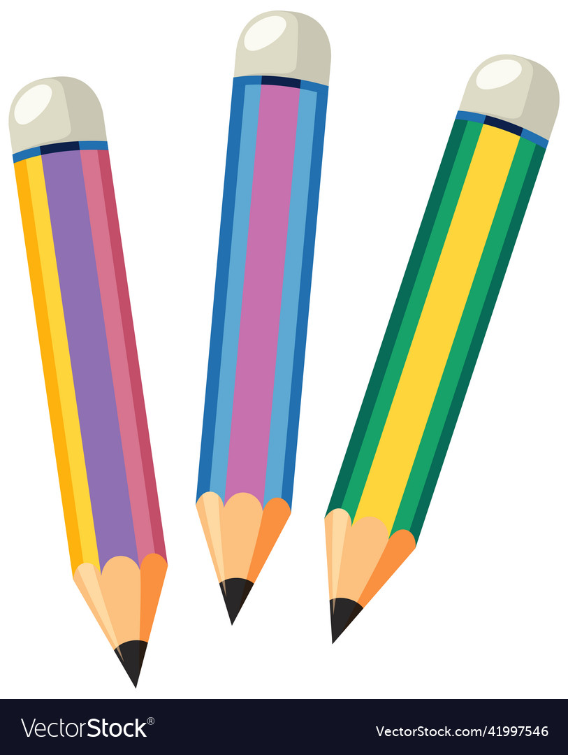 Set of pencils with different color sticks Vector Image
