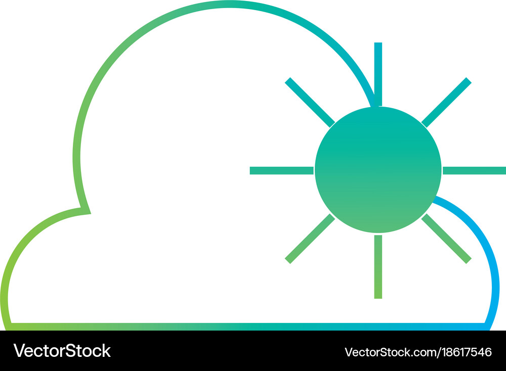 Silhouette cloud with sun natural weather Vector Image