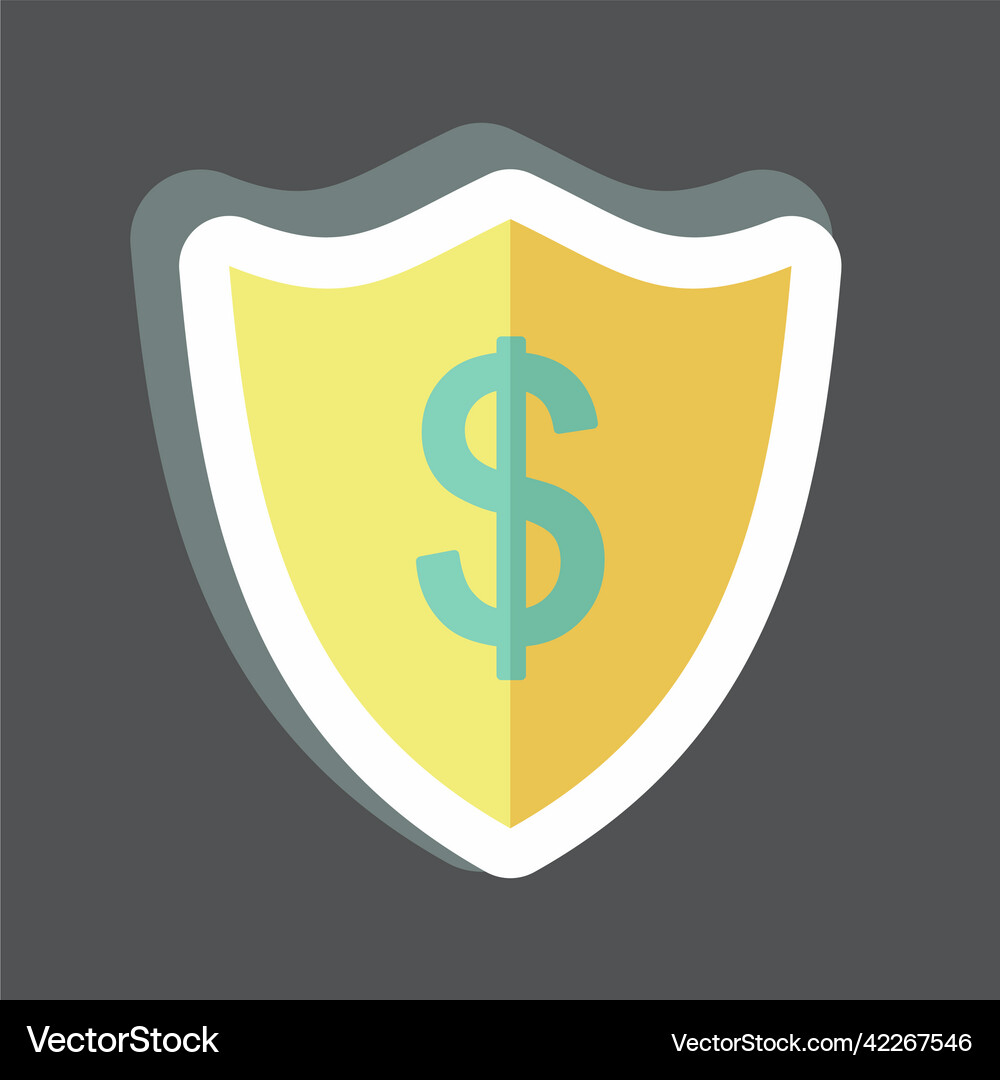 Sticker insurance suitable for education symbol Vector Image