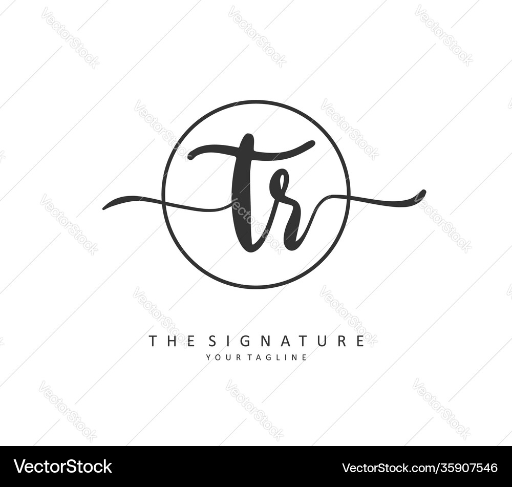 Tr initial letter handwriting and signature logo Vector Image