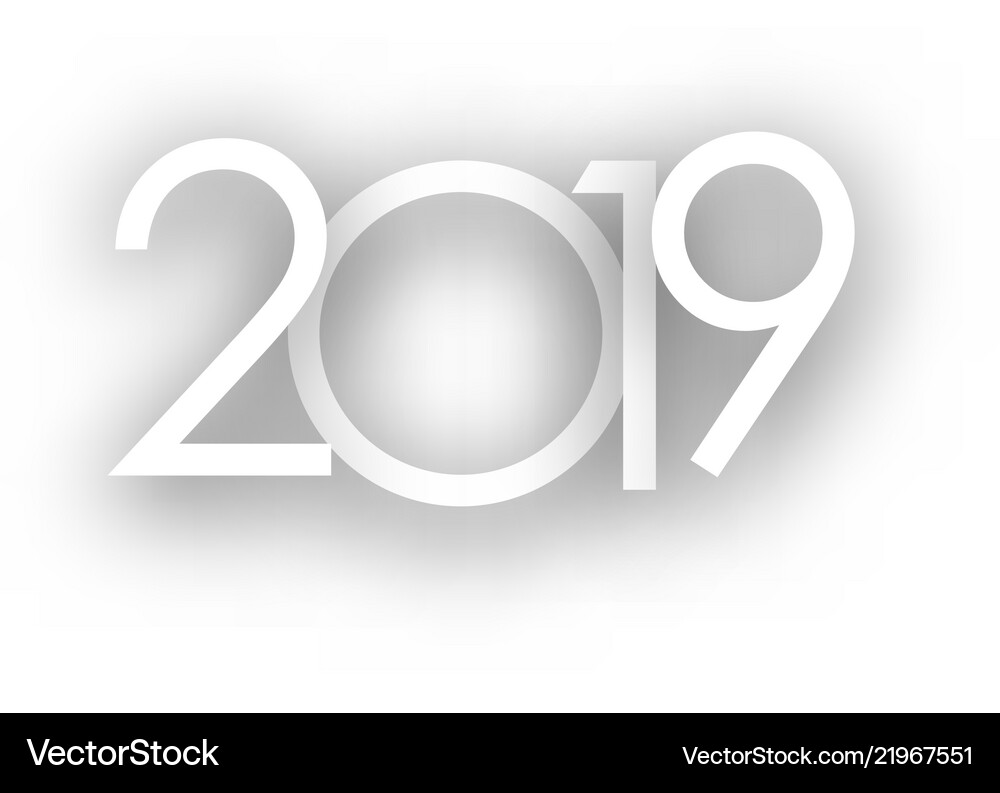 2019 new year sign on white background Royalty Free Vector
