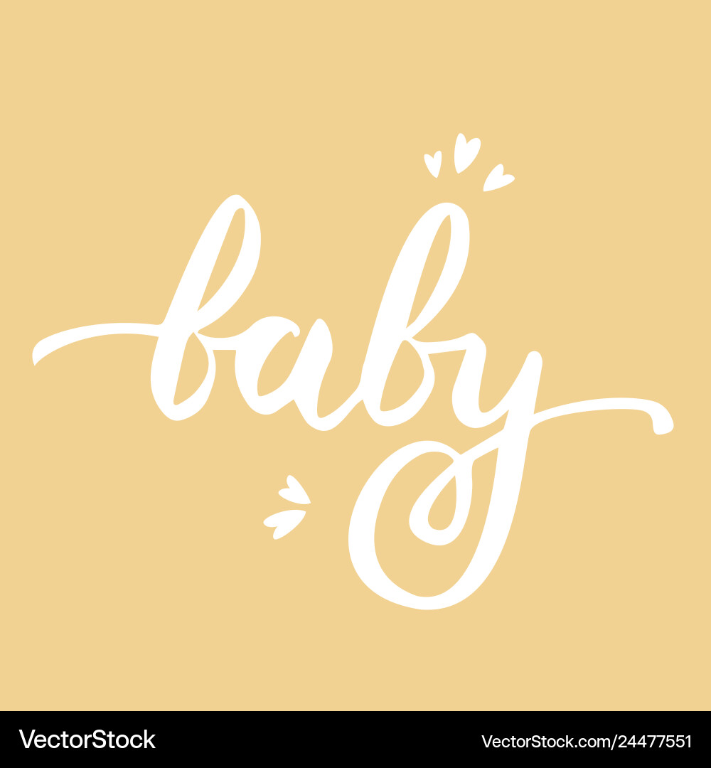 Baby handwritten poster ink Royalty Free Vector Image