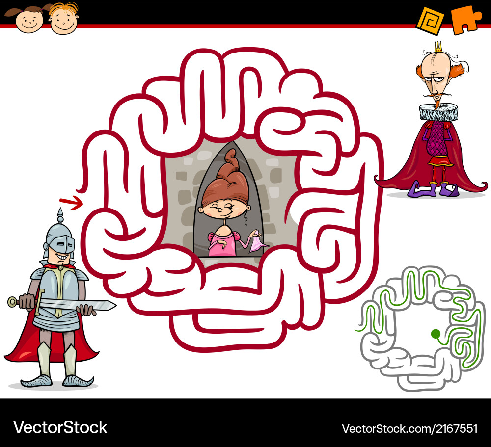 Cartoon maze or labyrinth game Royalty Free Vector Image