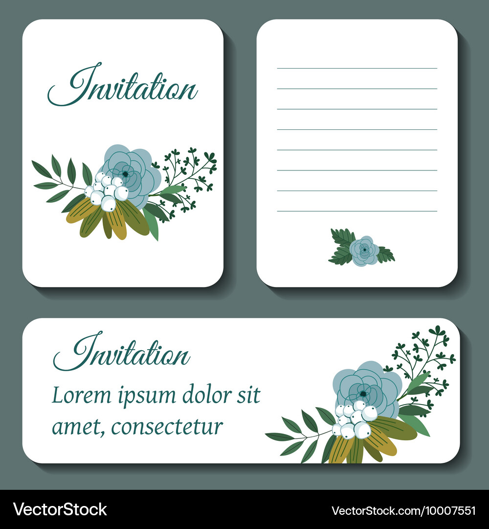 Cute invitation template with flower decoration Vector Image