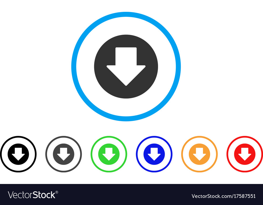 Down rounded icon Royalty Free Vector Image - VectorStock