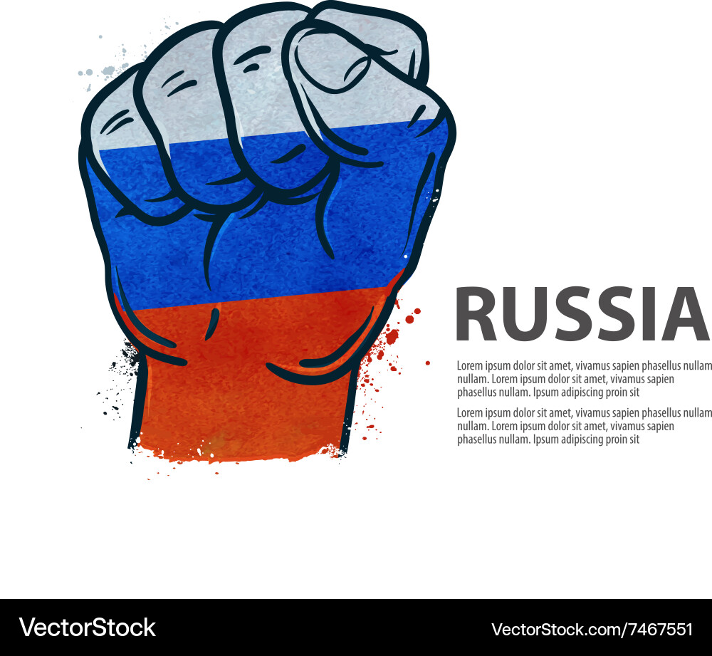 Fist flag Russia Moscow Royalty Free Vector Image