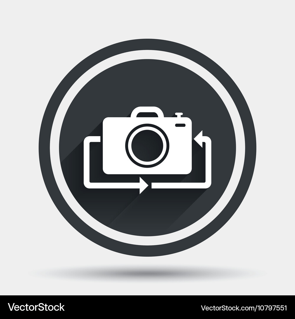 Front photo camera sign icon change symbol Vector Image