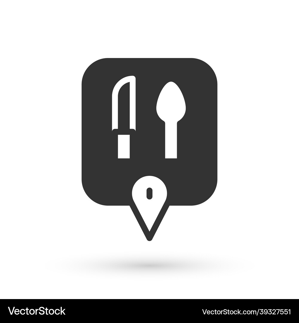 Grey cafe and restaurant location icon isolated Vector Image