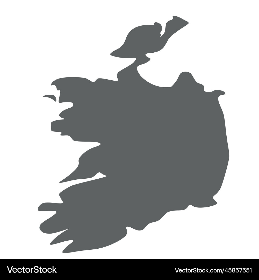 Ireland - flat country map silhouette Royalty Free Vector