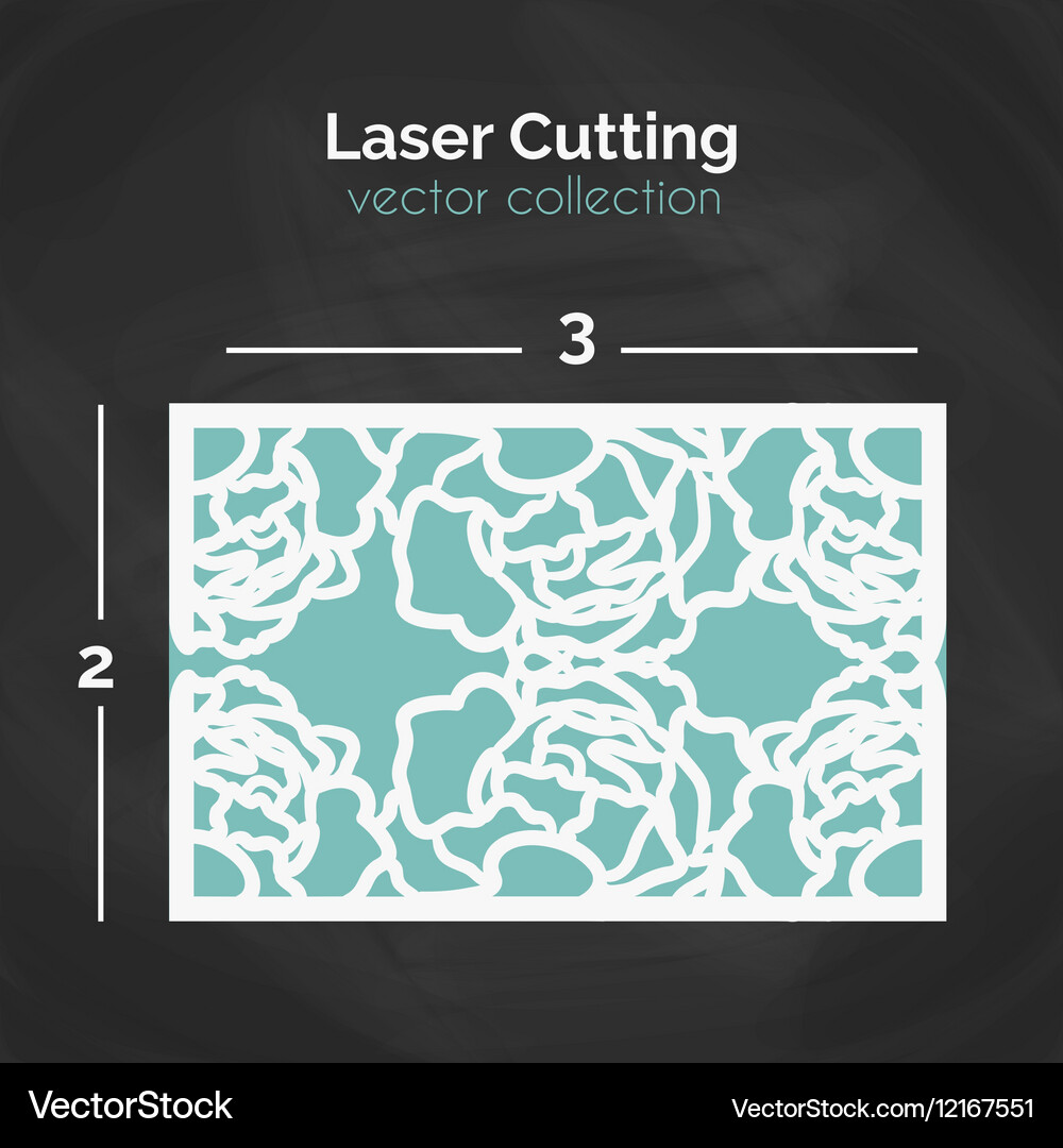 Laser cut template card for cutting cutout Vector Image