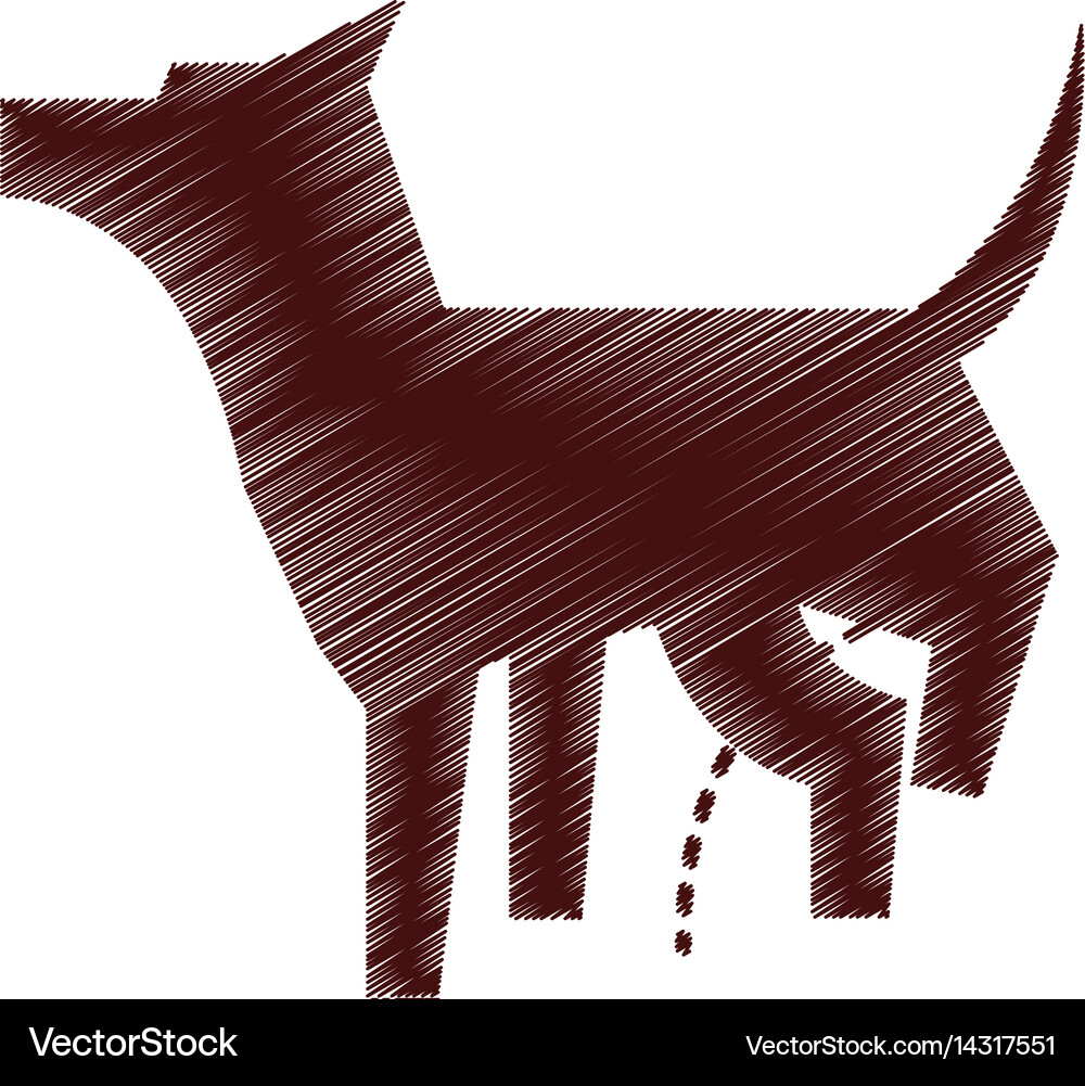 Pet dog peeing mascot silhouette Royalty Free Vector Image