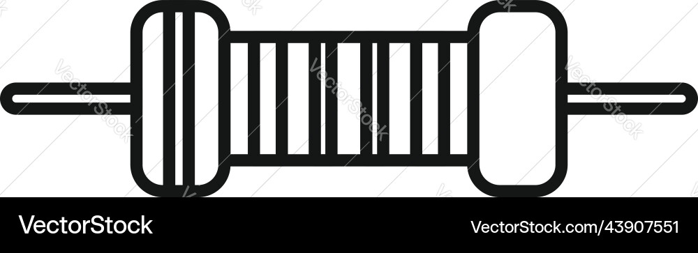 Power resistor icon outline electric circuit Vector Image
