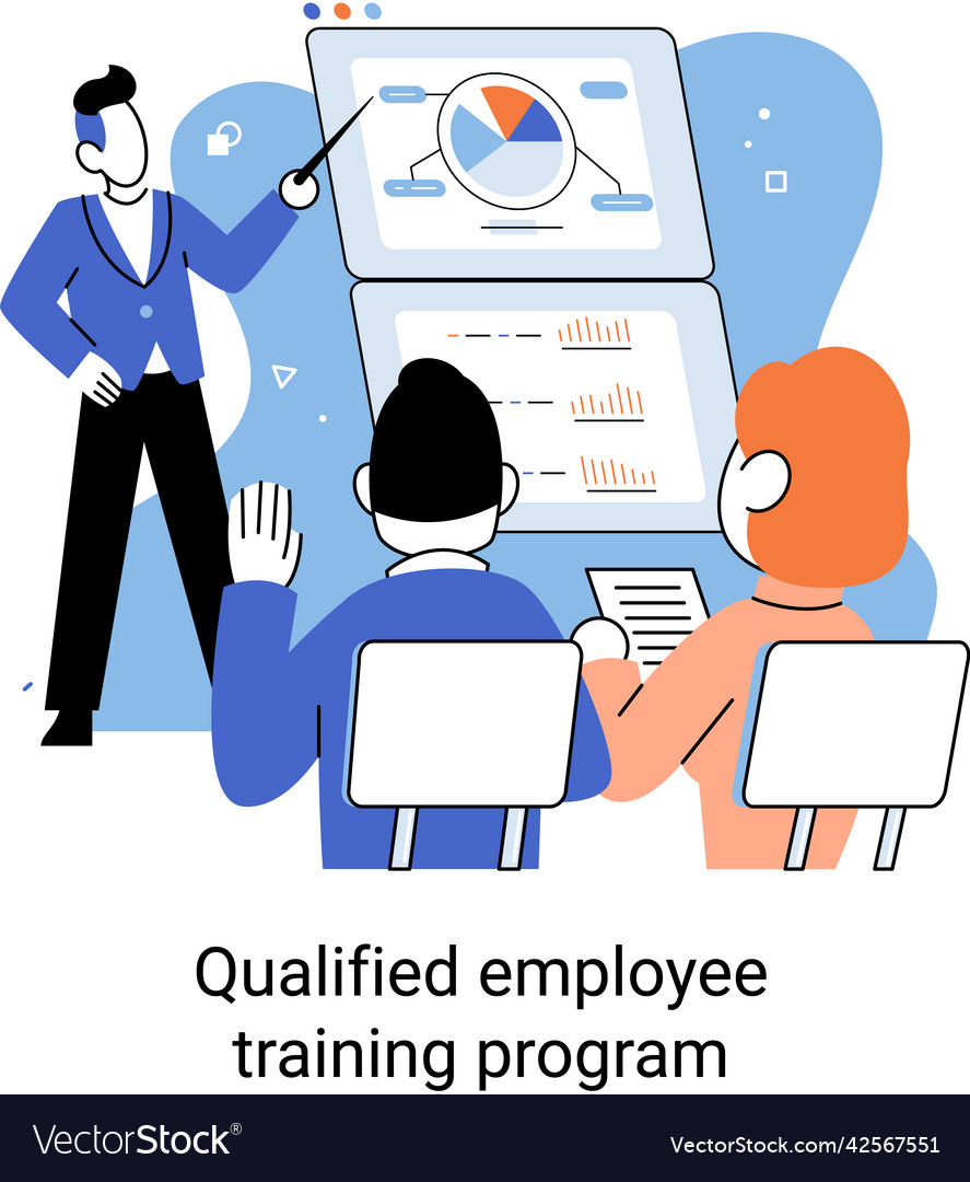 Qualified employee training program refresher Vector Image