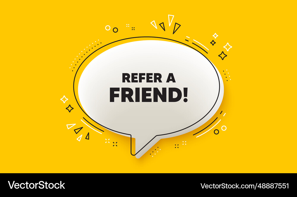 Refer a friend symbol referral program sign Vector Image