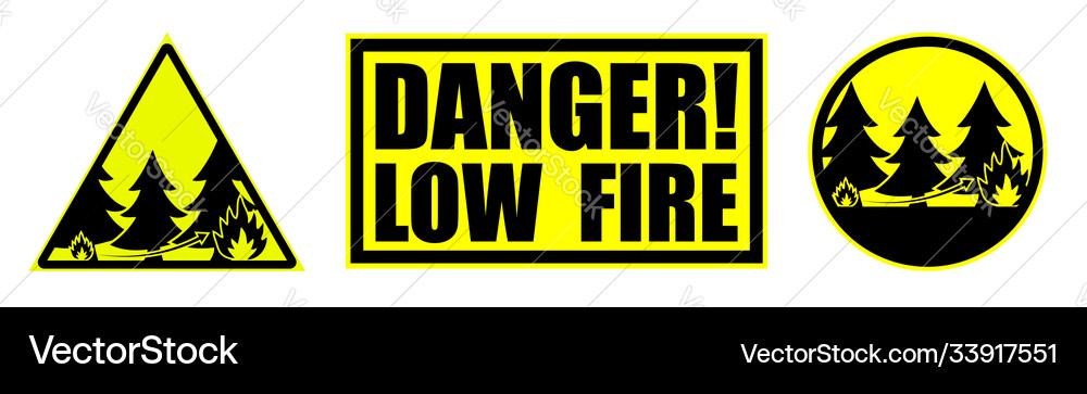 Set yellow black danger signs attention Royalty Free Vector