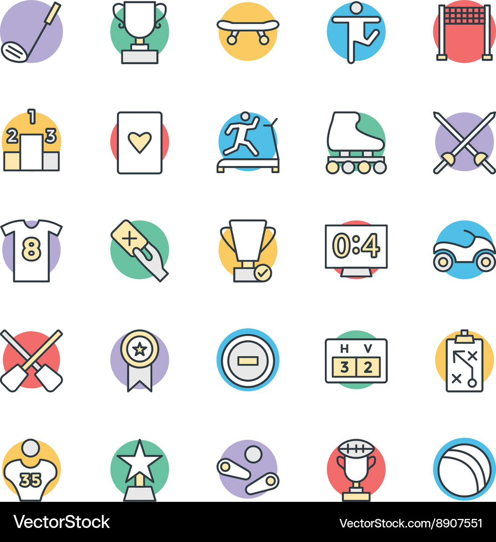 Sports Cool Icons 5 Royalty Free Vector Image - VectorStock