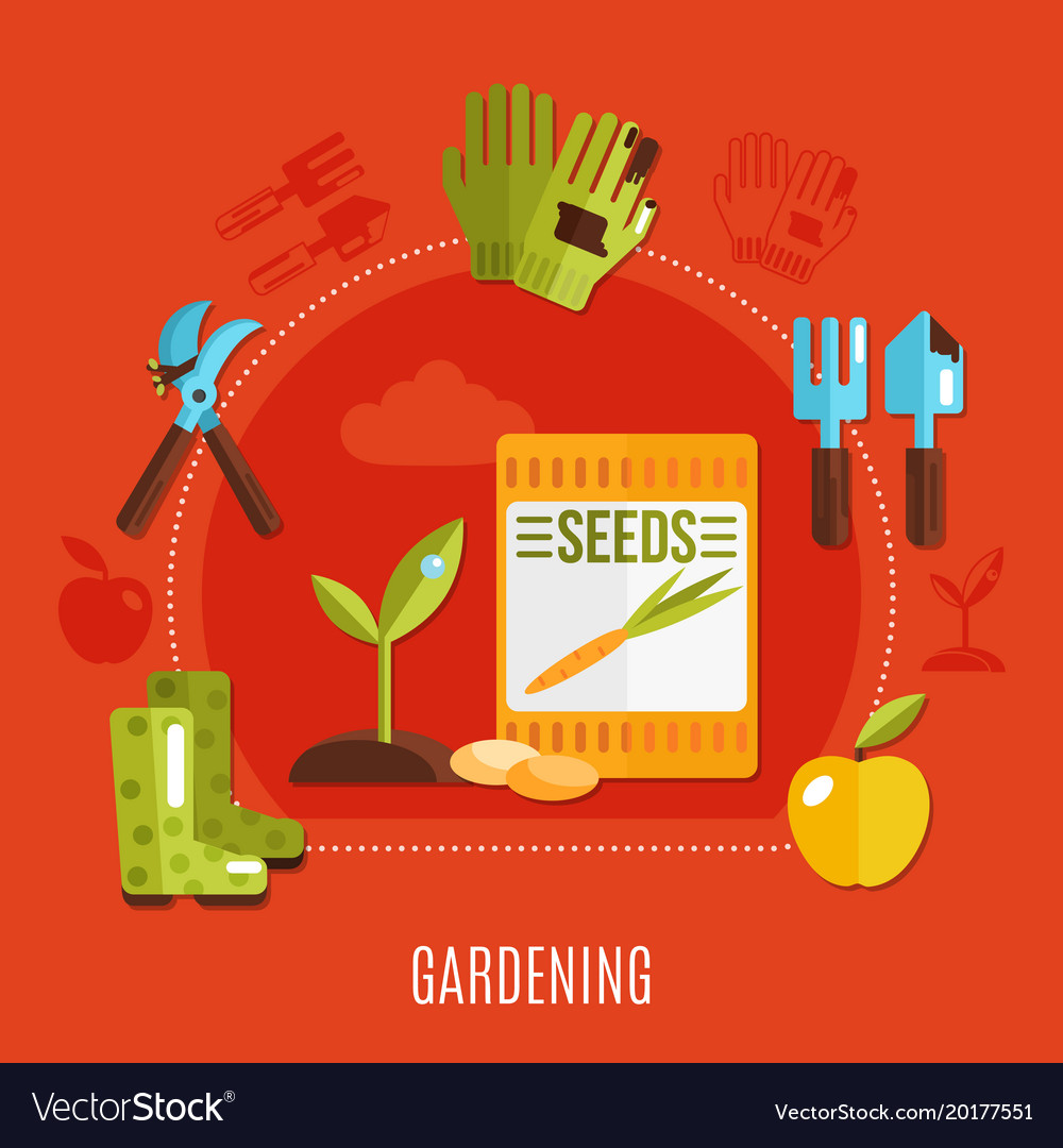 Spring flat concept Royalty Free Vector Image - VectorStock