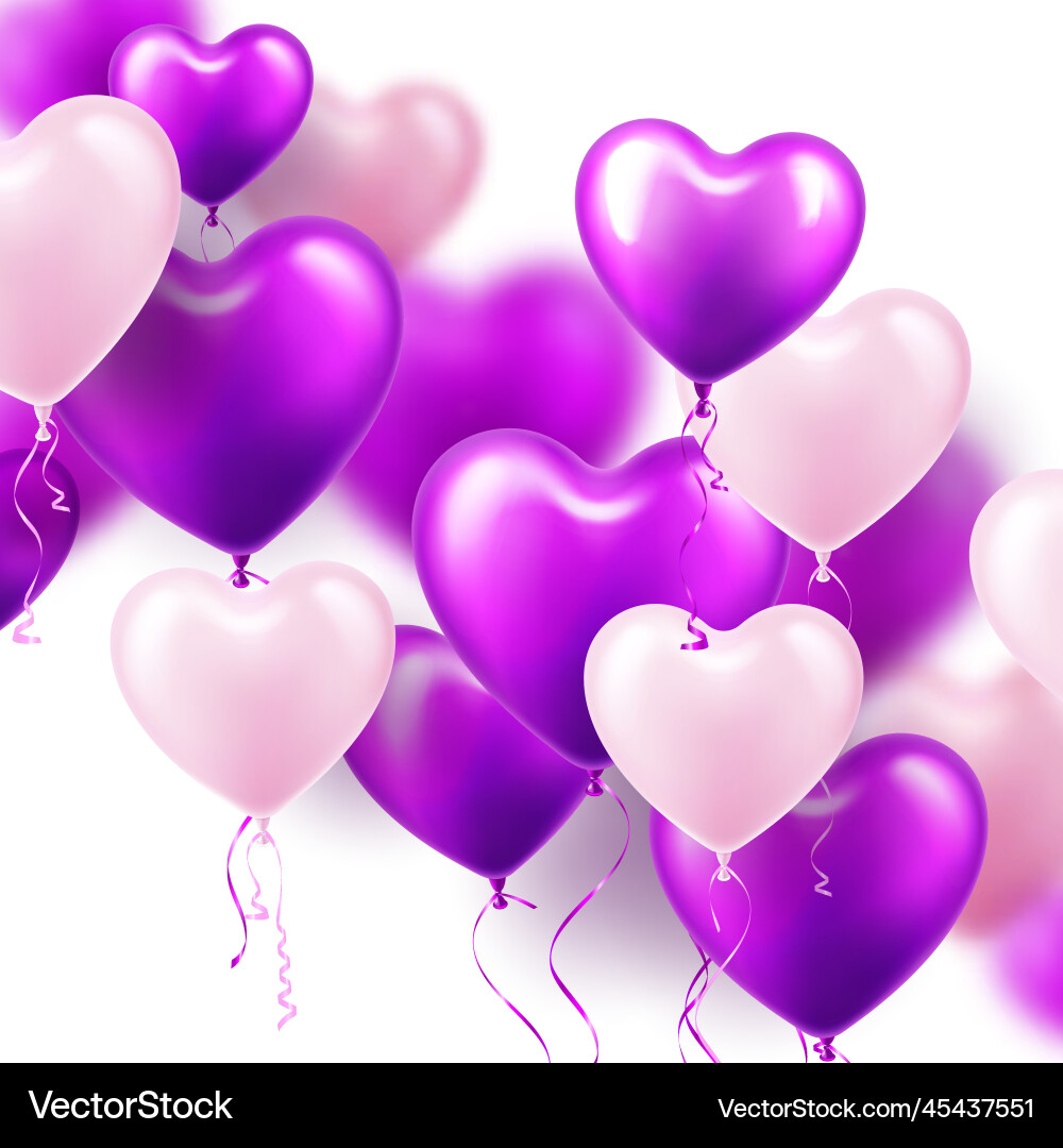Valentines day background with violet heart Vector Image