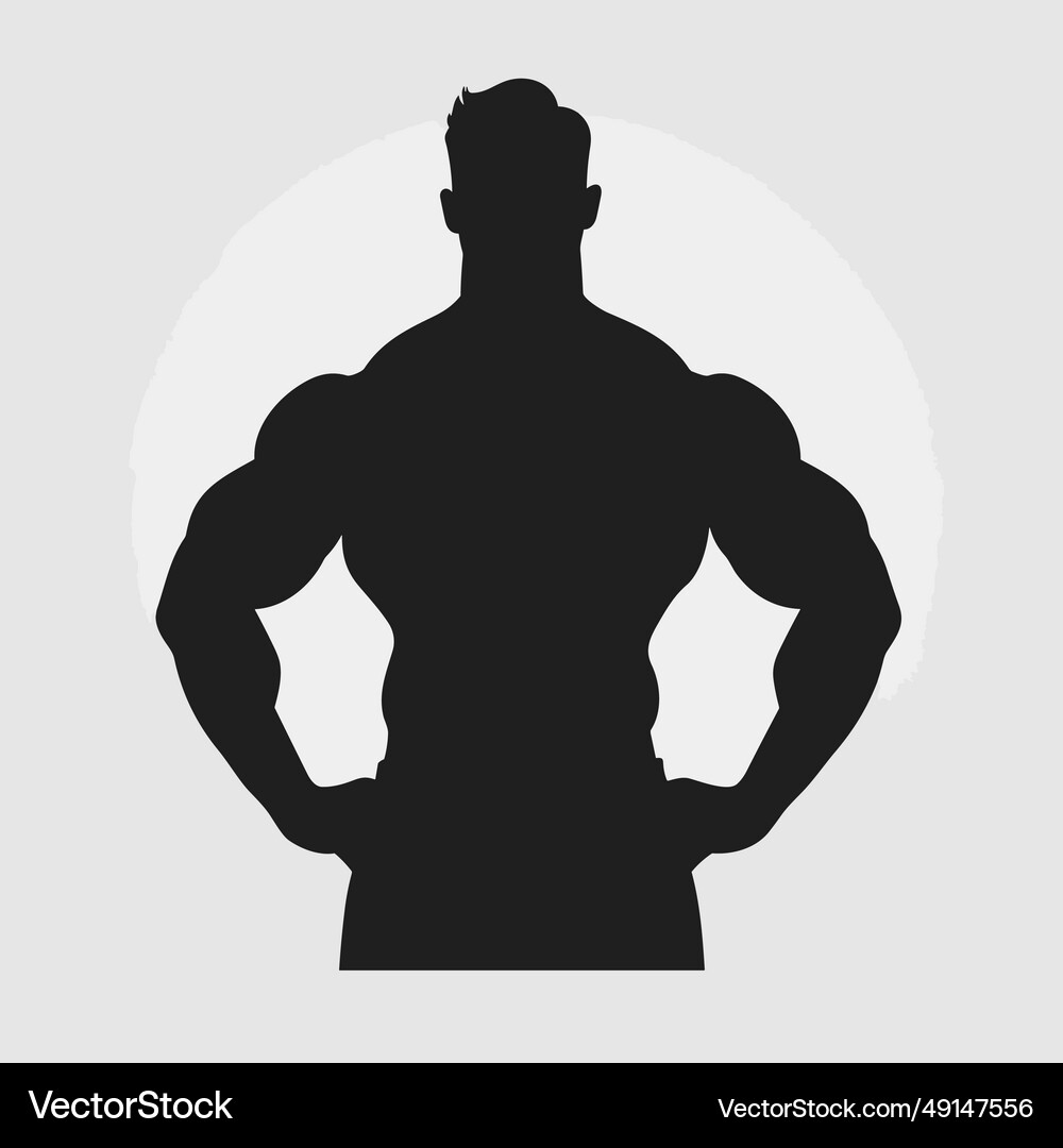 Bodybuilder black icon on white background Vector Image