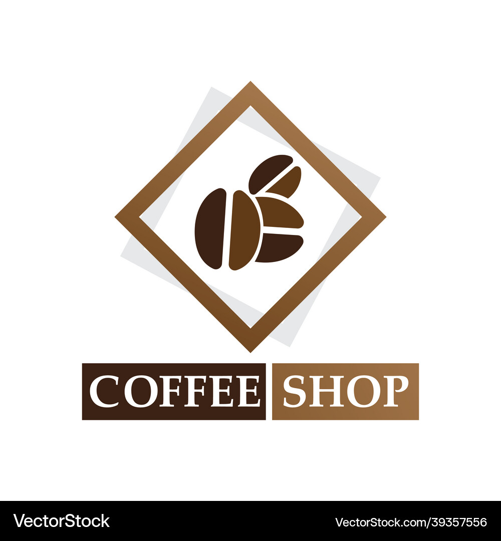 Coffee bean logo and symbol shop image Royalty Free Vector