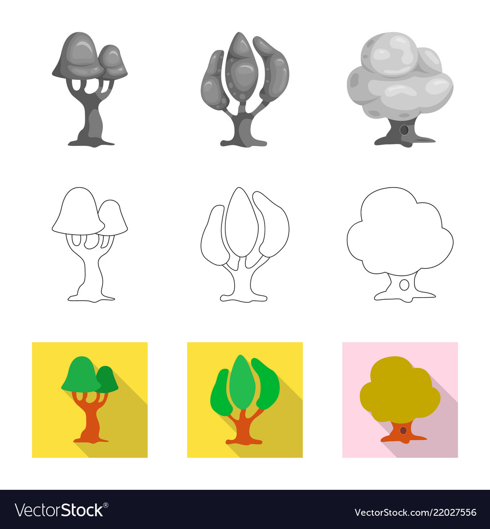 Design of tree and nature icon set of tree Vector Image