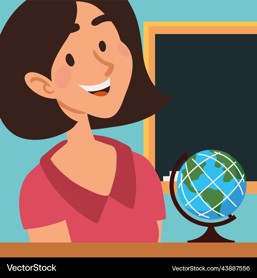 Female teacher in school Royalty Free Vector Image