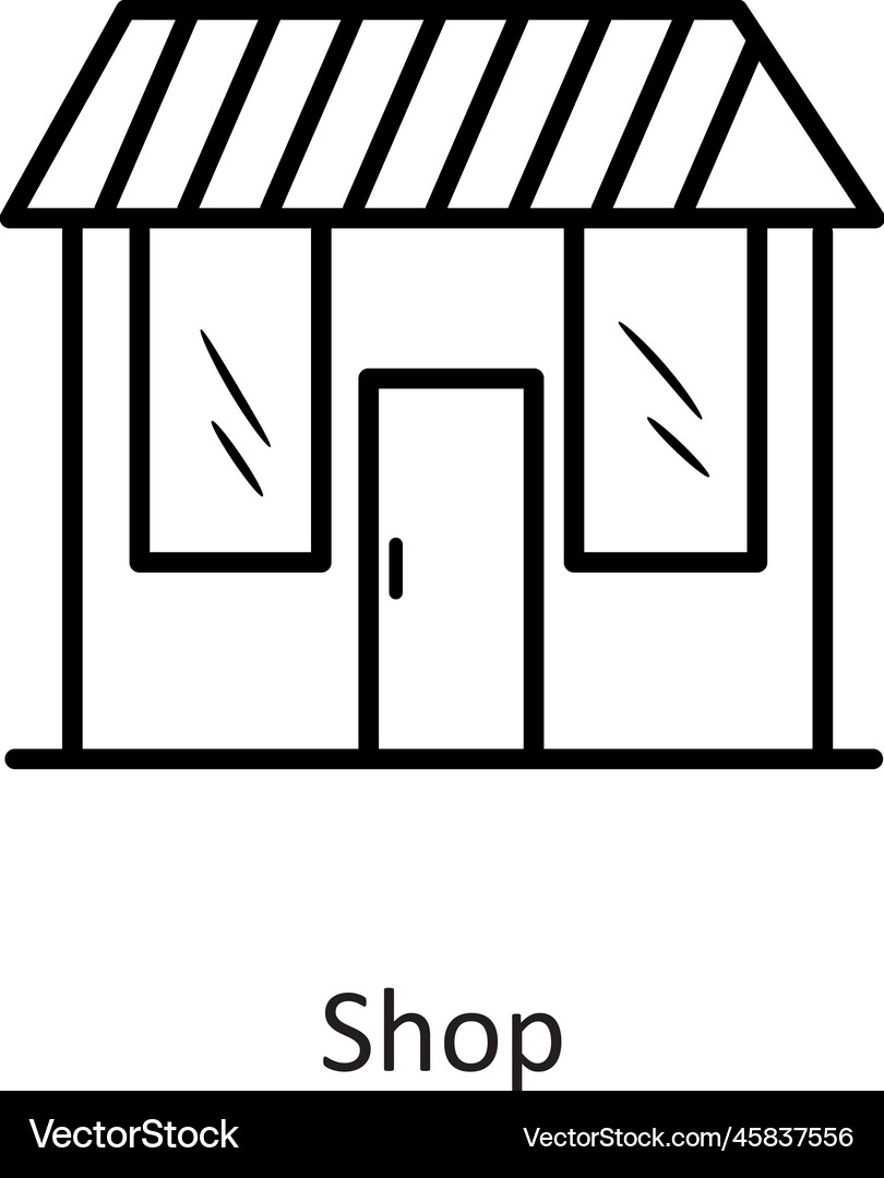 Shop outline icon design holi Royalty Free Vector Image