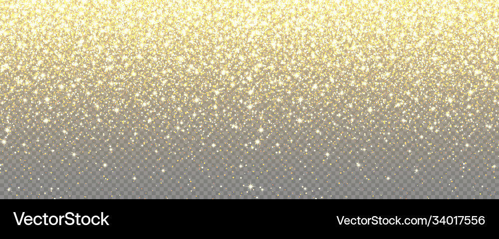 Sparkling golden glitter on transparent Royalty Free Vector