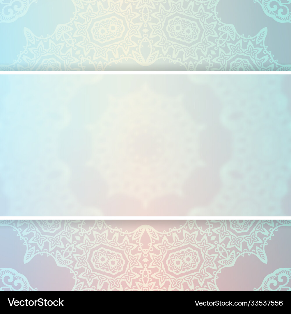 Transparent white banner on square ornamental Vector Image