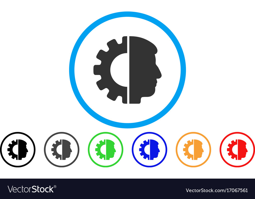 Android head rounded icon Royalty Free Vector Image