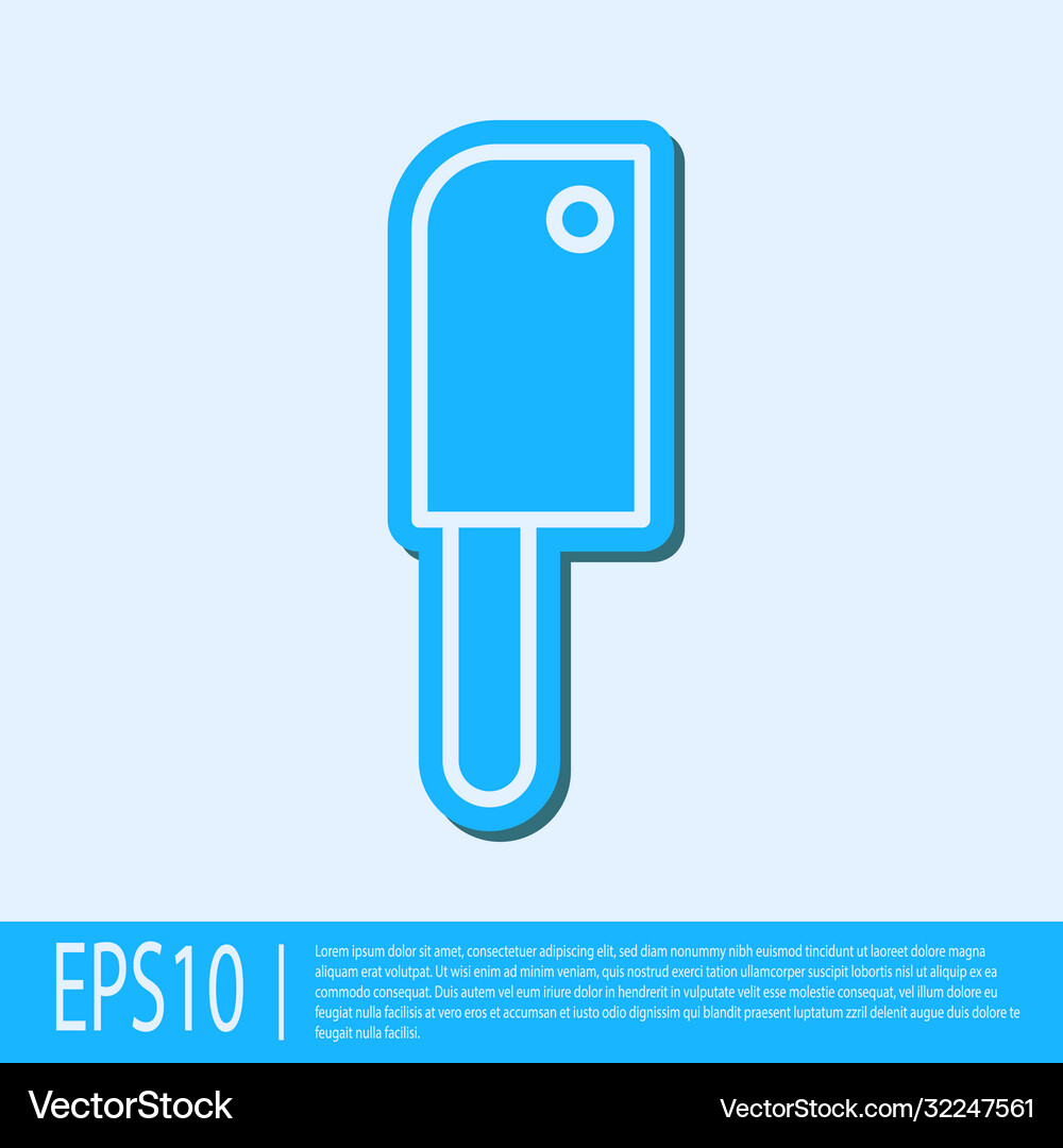 Blue line meat chopper icon isolated on grey Vector Image