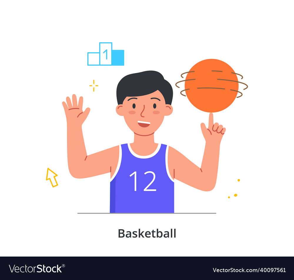 Boy playing basketball concept Royalty Free Vector Image