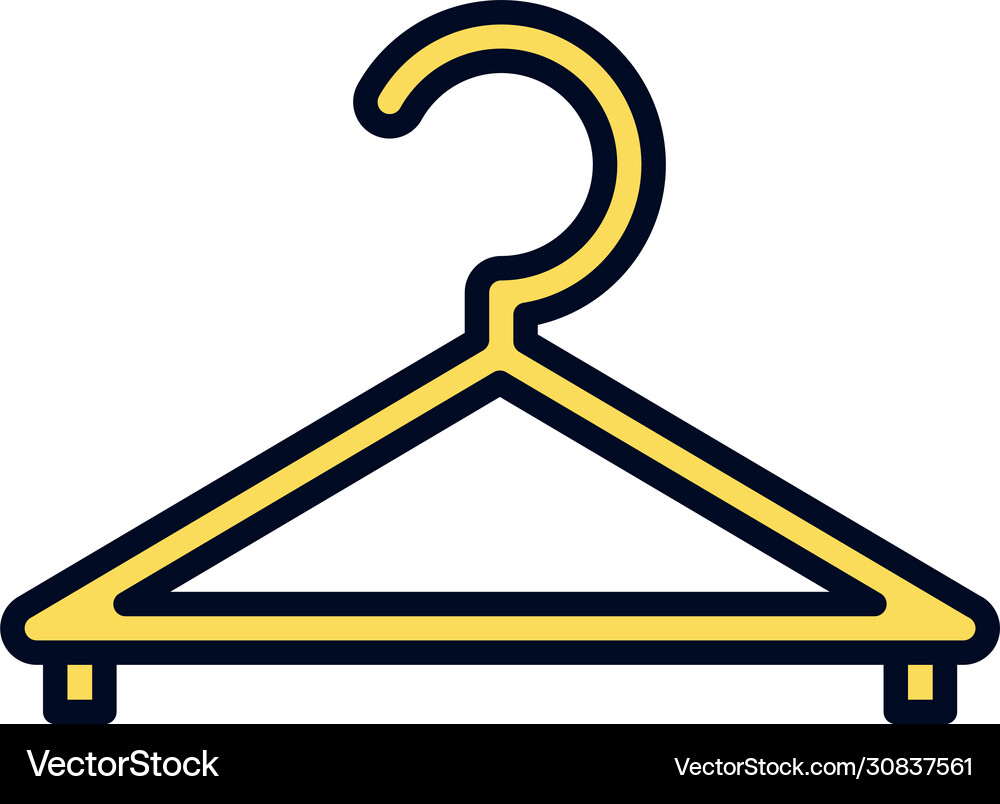 Clothes hanger icon color line style Royalty Free Vector