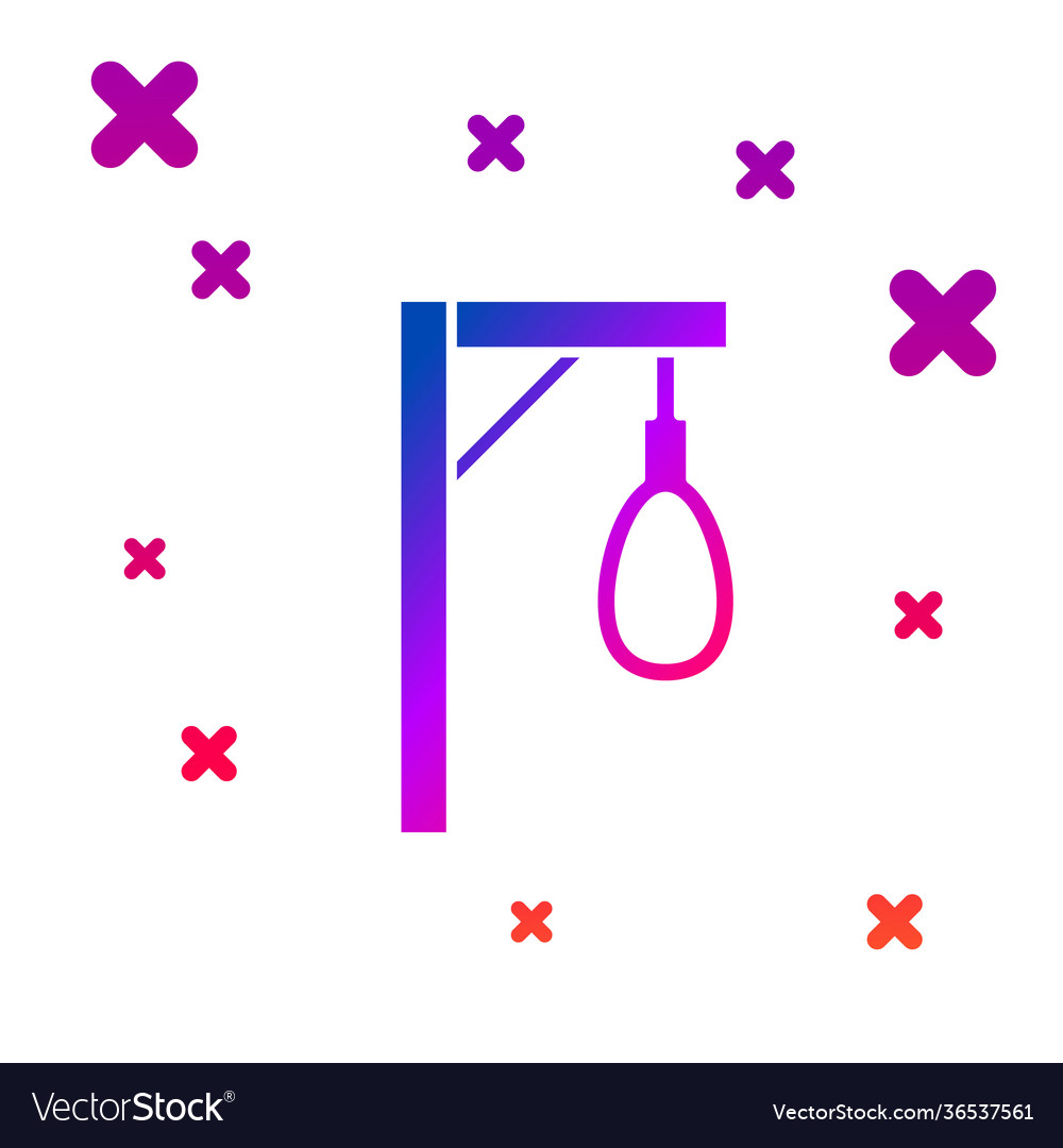 Color gallows rope loop hanging icon isolated Vector Image