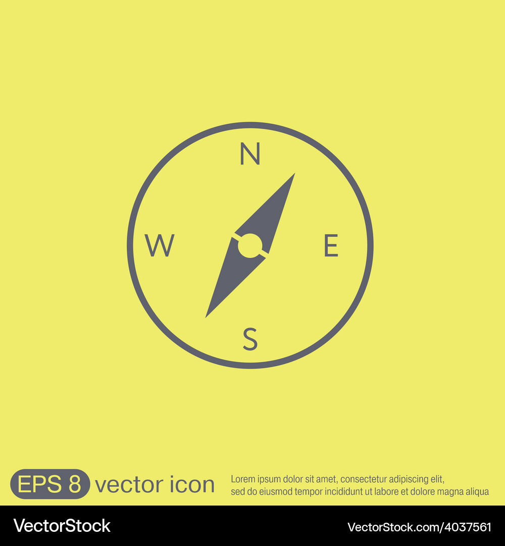 Compass icon orienteering traveling or camping Vector Image