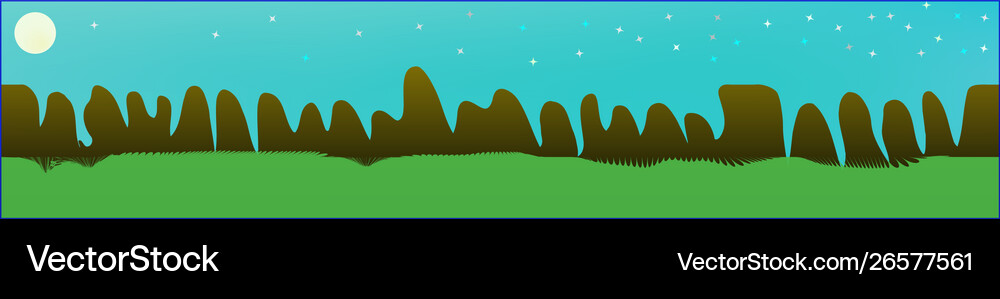 Cyan sky and mountains landscape Royalty Free Vector Image