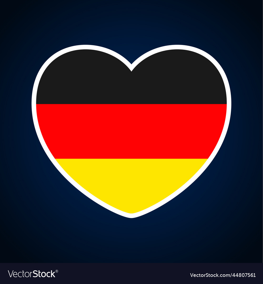 Germany flag in a shape of heart icon flat heart Vector Image