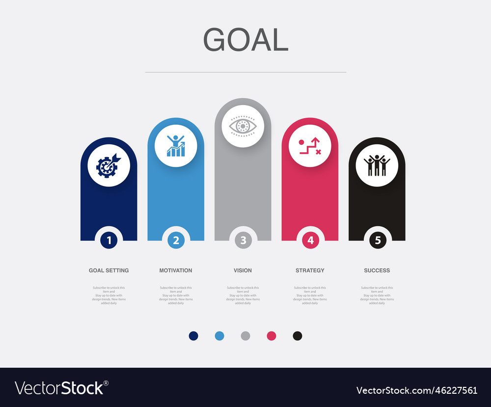 Goal setting motivation vision strategy Royalty Free Vector