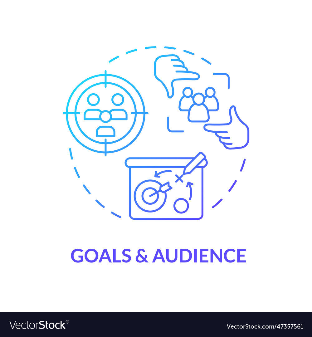 Goals and audience blue gradient concept icon Vector Image