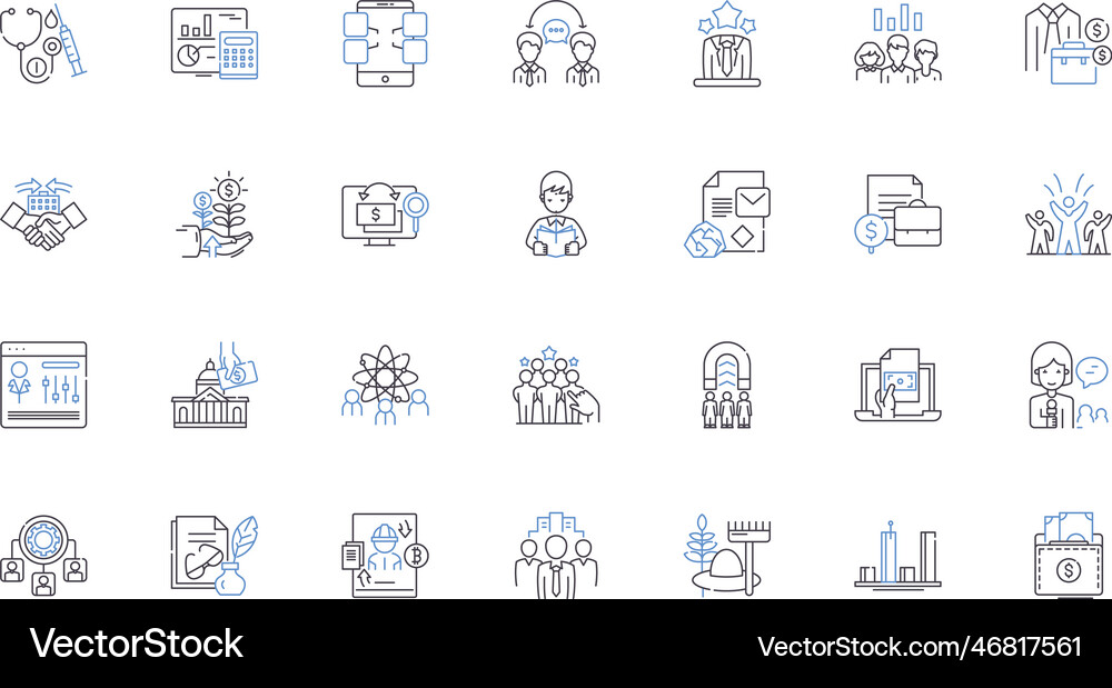Growth organizations line icons collection Vector Image