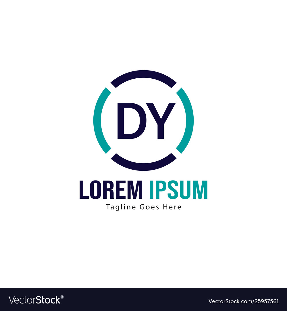 Initial dy logo template with modern frame Vector Image