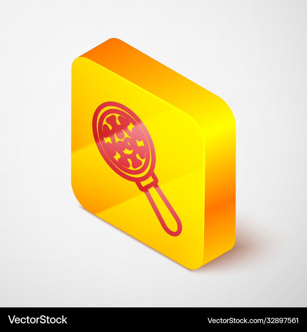 Isometric line virus under magnifying glass icon Vector Image