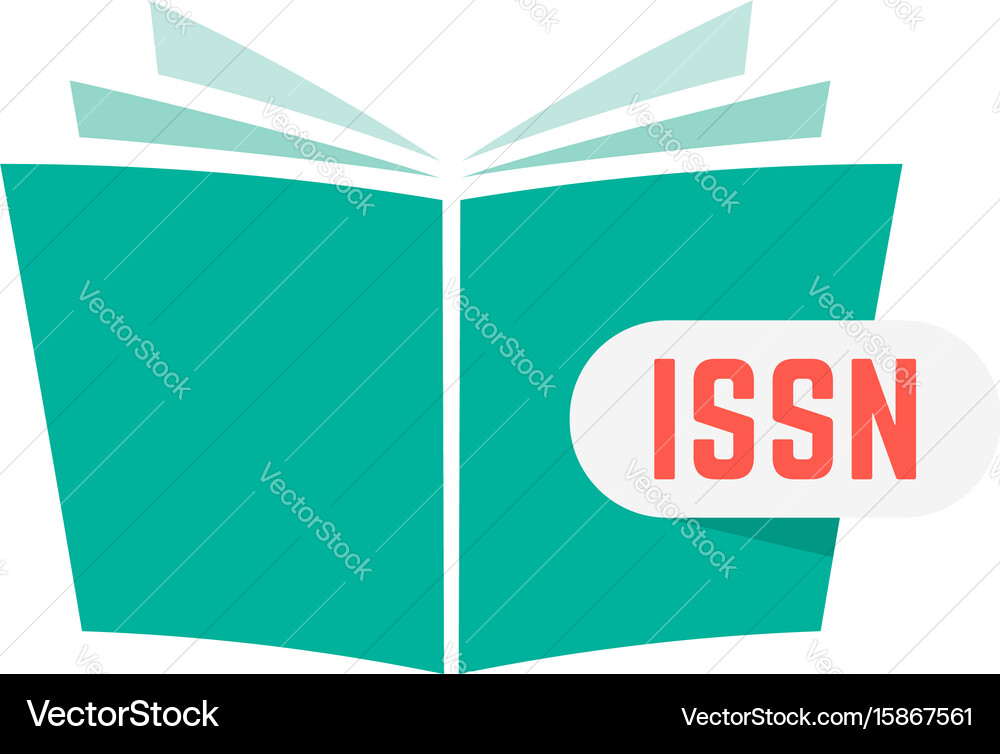 Issn sign with green book Royalty Free Vector Image