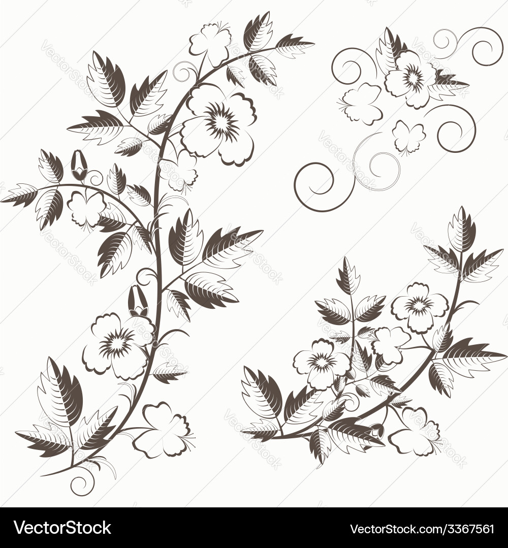 Retro floral background with flowers Royalty Free Vector