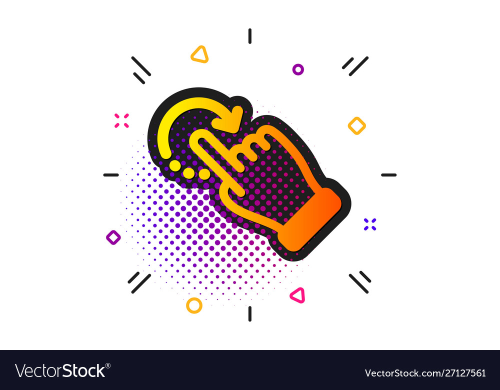Rotation gesture icon slide arrow sign swipe Vector Image