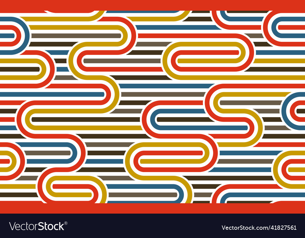 Seamless pattern with twisted lines linear tiling Vector Image