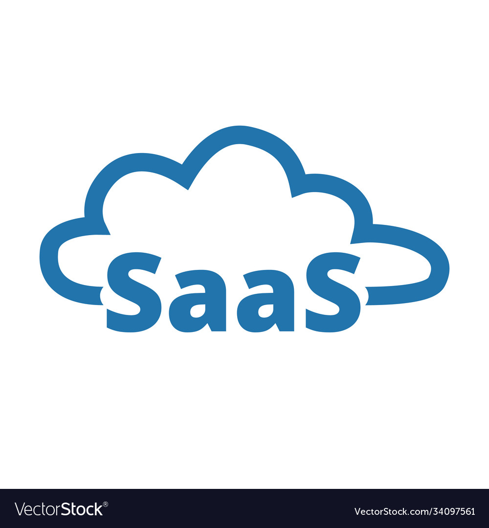 Software as a service saas technology icon logo Vector Image