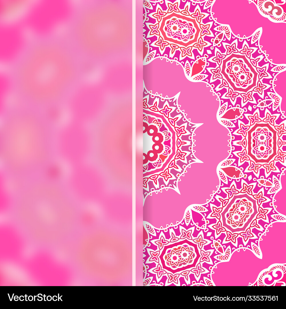 Transparent white banner on square ornamental Vector Image