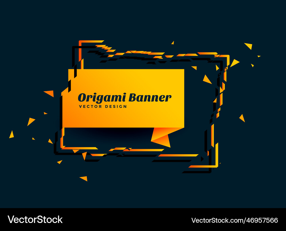 Abstract origami paper banner design Royalty Free Vector