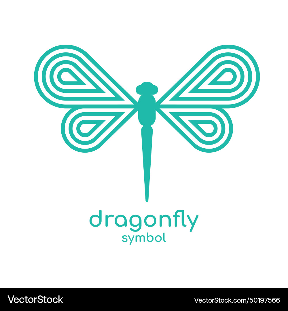 Beautiful dragonfly symbol on white background Vector Image